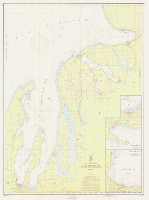 Grand Traverse Bay to Little Traverse Bay 1957 Lake Michigan Harbor ...