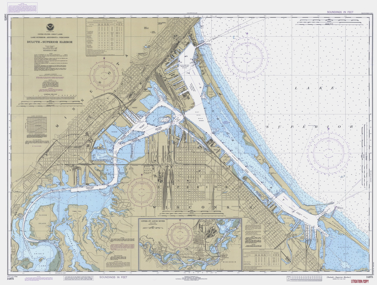Duluth - Superior Harbor 1988 Lake Superior Harbor Chart Reprint Great ...