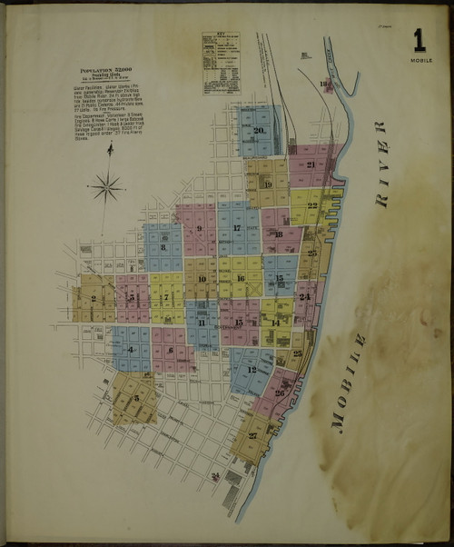 Mobile, Alabama 1885 - Old Map Alabama Fire Insurance Index - OLD MAPS