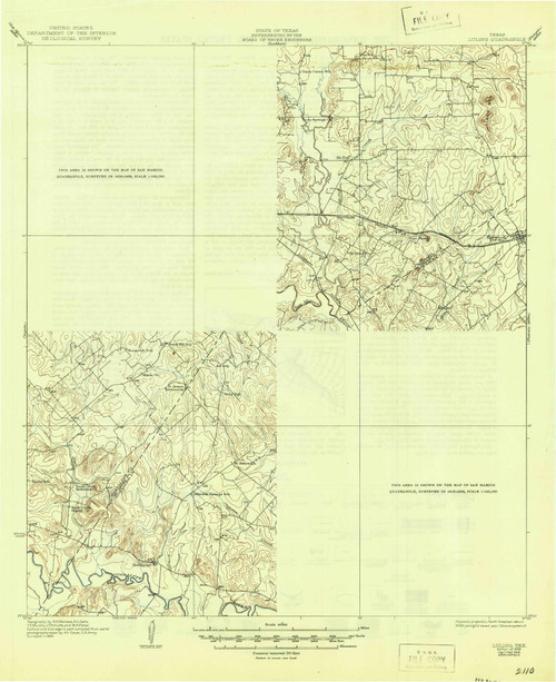 Luling, Texas 1929 (1946) USGS Old Topo Map Reprint 15x15 TX Quad ...