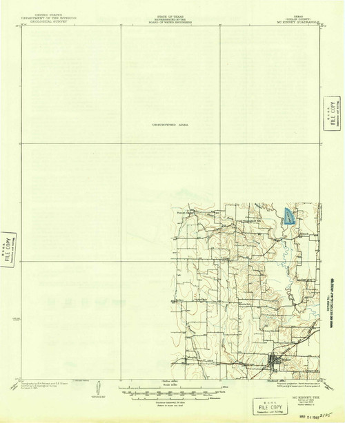 McKinney, Texas 1929 (1949) USGS Old Topo Map Reprint 15x15 TX Quad ...
