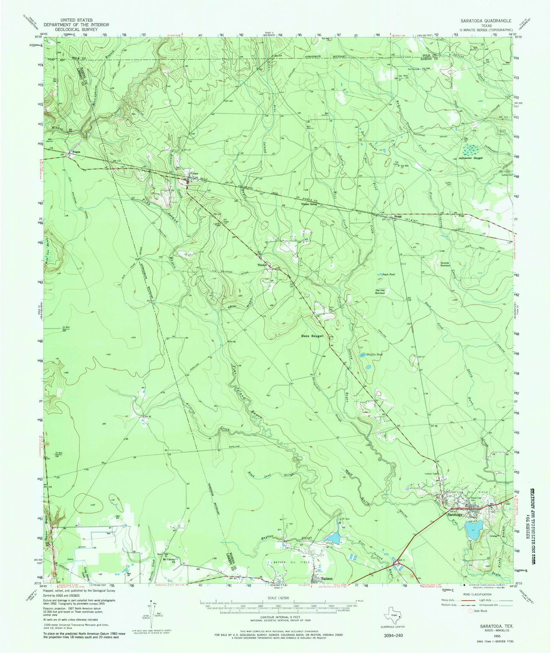 Saragosa, Texas 1955 (1984) USGS Old Topo Map Reprint 15x15 TX Quad ...