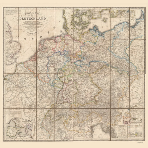 Germany 1825 c - Old Map Reprint - OLD MAPS