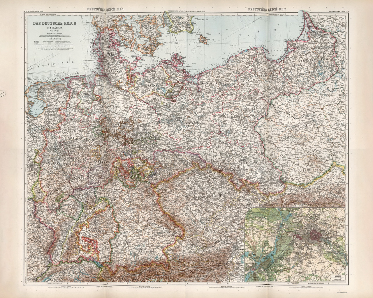 Germany 1905 - Old Map Reprint - OLD MAPS