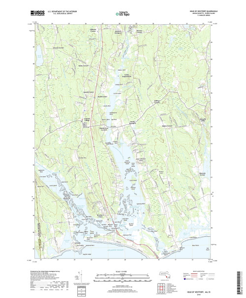 Head of Westport, Massachusetts 2018 () USGS Old Topo Map Reprint 7x7 ...