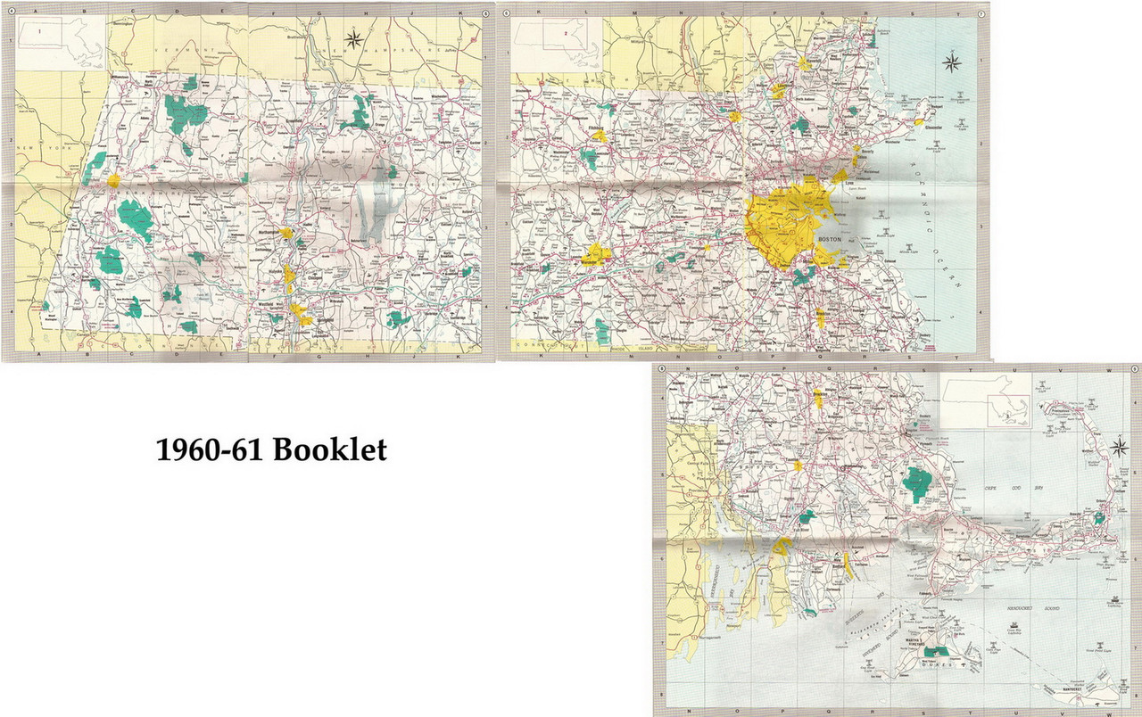 Massachusetts 1960-1961 State Highway Map Reprint - OLD MAPS