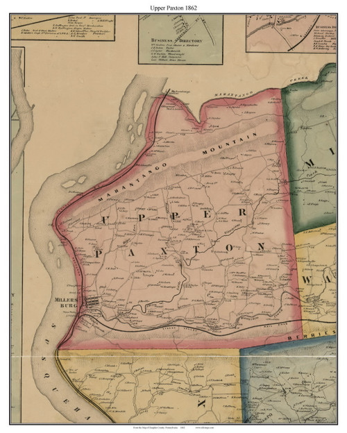 Upper Paxton, Pennsylvania 1862 Old Town Map Custom Print - Dauphin Co ...