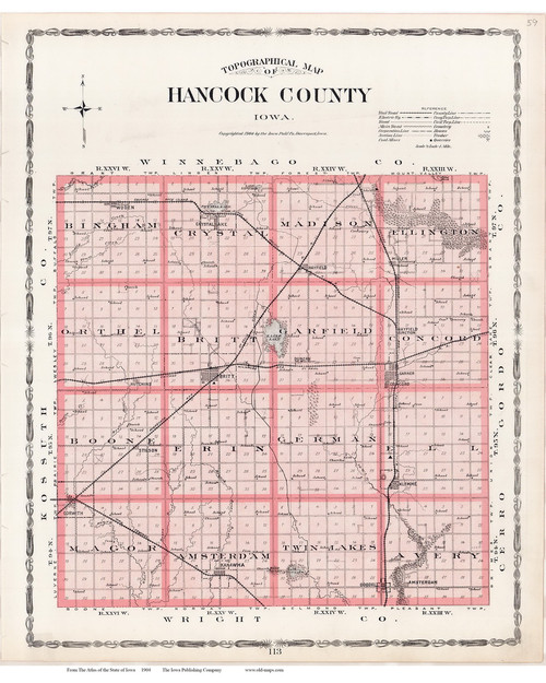 Hancock County, Iowa 1904 - Iowa State Atlas 59 - OLD MAPS