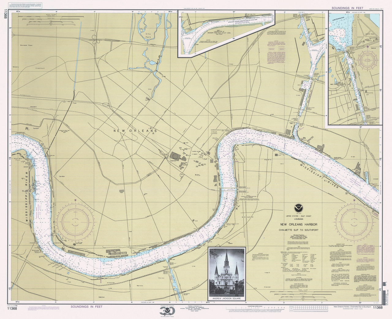 New Orleans Harbor: Chalmette Slip to Southport 2000 - Old Map Nautical ...