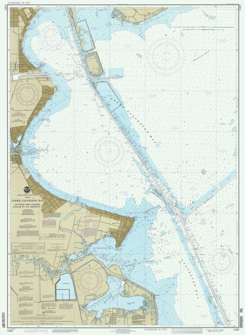 Upper Galveston Bay: Dollar Pt to Atkinson Island 1993 - Old Map ...