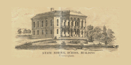 State School Building, Massachusetts 1856 Old Town Map Custom Print ...