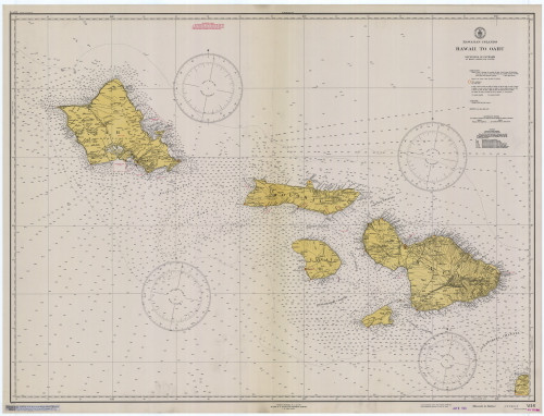 Hawaii to Oahu 1941 Nautical Chart - Hawaiian Islands 4116 - 19340 ...