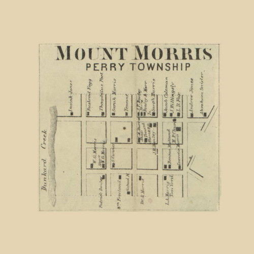 Mount Morris, Perry Township, Pennsylvania 1865 Old Town Map Custom ...