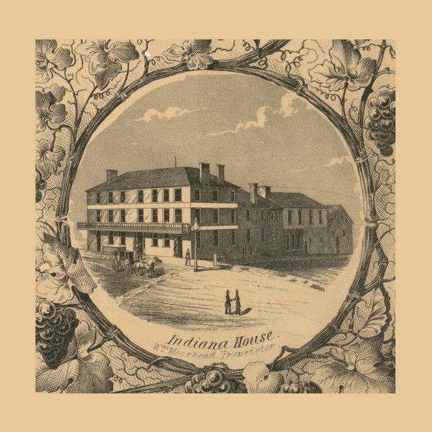 Indiana House, Pennsylvania 1856 Old Town Map Custom Print - Indiana Co ...