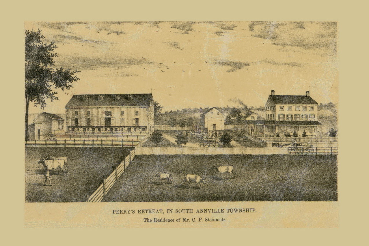 Perry's Retreat, South Annville, Pennsylvania 1860 Old Town Map Custom ...