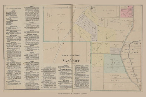 Van Wert part of third ward, Ohio 1886 Old Town Map Custom Reprint ...