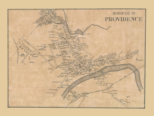 Providence Borough, Pennsylvania 1864 Old Town Map Custom Print ...