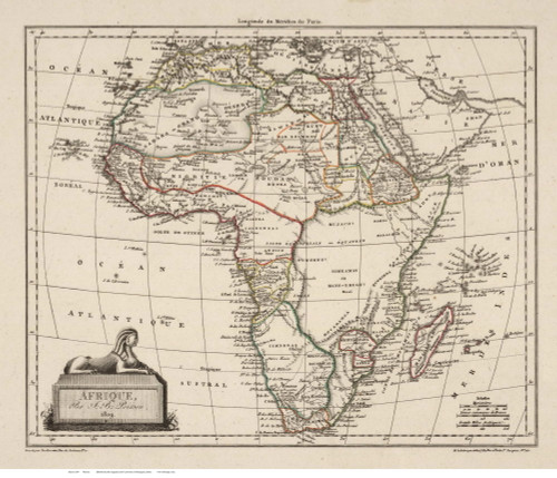 1809 Map of Africa by Poirson - OLD MAPS
