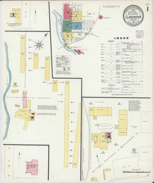 Clarendon, Arkansas 1907 - Old Map Arkansas Fire Insurance Index - OLD MAPS