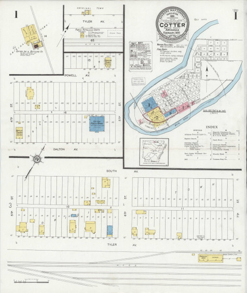 Cotter, Arkansas 1930 - Old Map Arkansas Fire Insurance Index - OLD MAPS