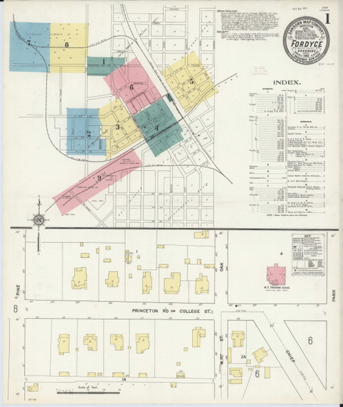 Fordyce, Arkansas 1912 - Old Map Arkansas Fire Insurance Index - OLD MAPS