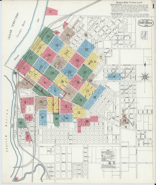 Fort Smith, Arkansas 1901 - Old Map Arkansas Fire Insurance Index - OLD ...