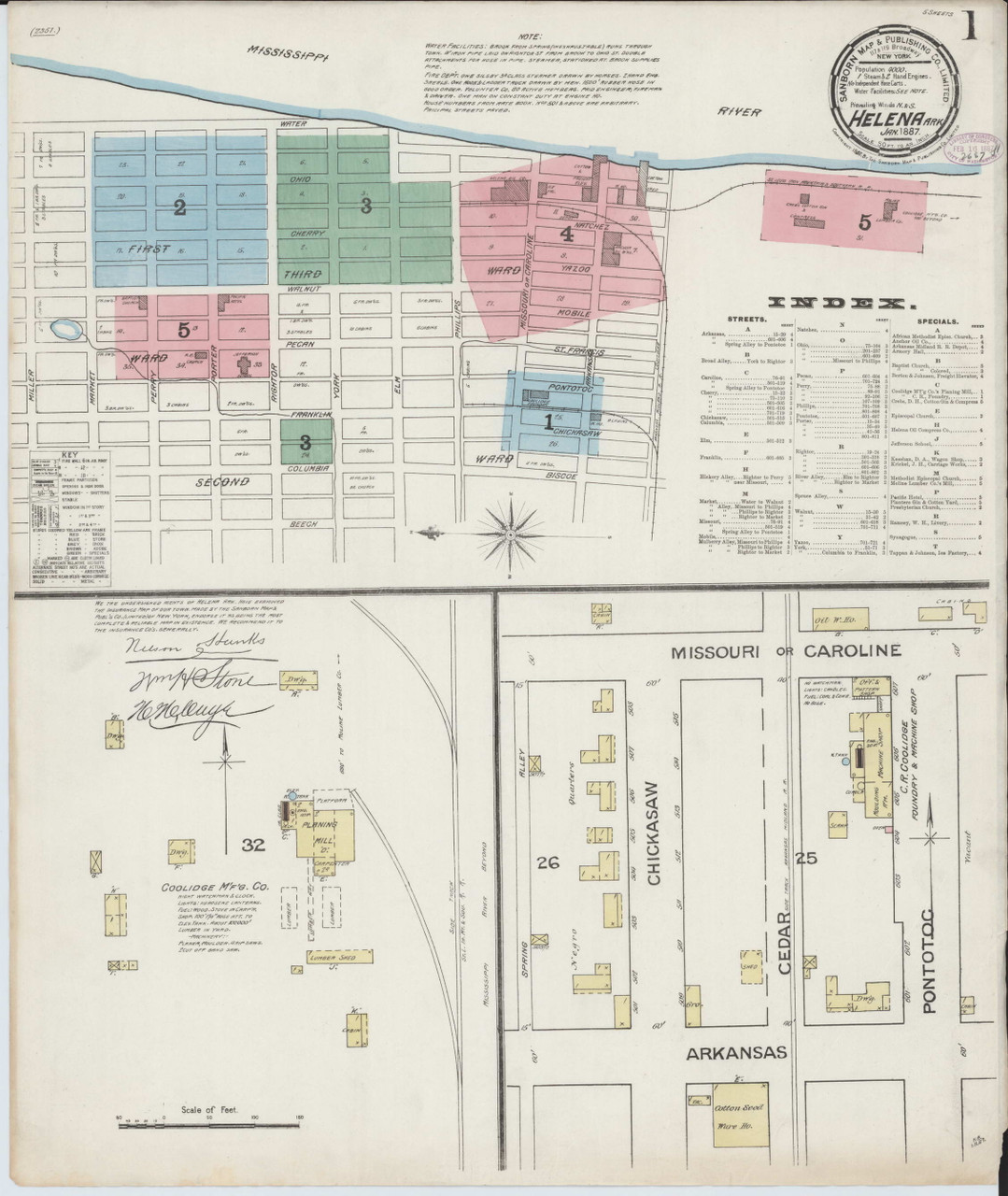 Helena, Arkansas 1887 - Old Map Arkansas Fire Insurance Index - OLD MAPS