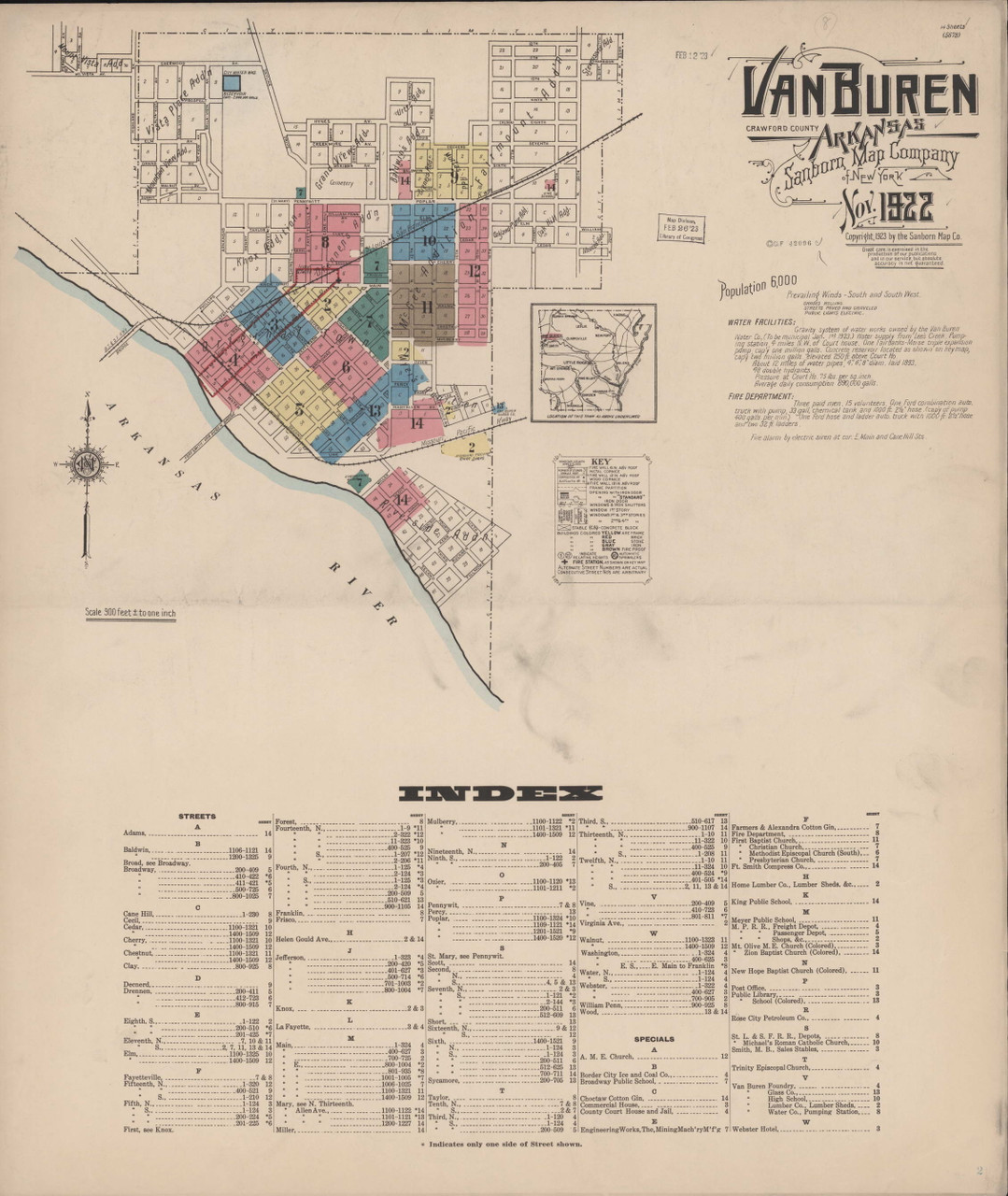 Van Buren, Arkansas 1922 - Old Map Arkansas Fire Insurance Index - OLD MAPS