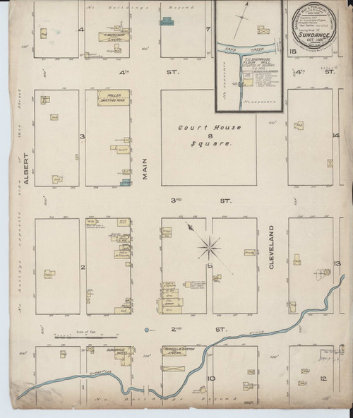 Sundance, Wyoming 1885 - Old Map Wyoming Fire Insurance Index - OLD MAPS
