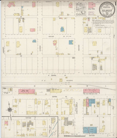 Holbrook, Arizona 1916 - Old Map Arizona Fire Insurance Index - OLD MAPS