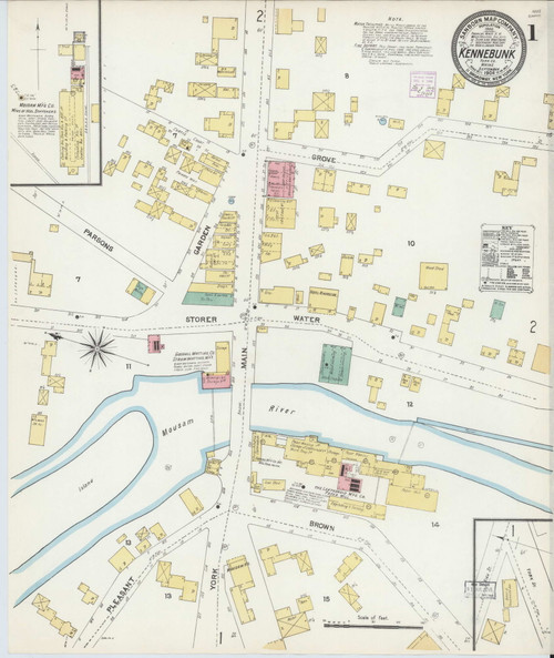 Kennebunk, Maine 1906 - Old Map Maine Fire Insurance Index - OLD MAPS