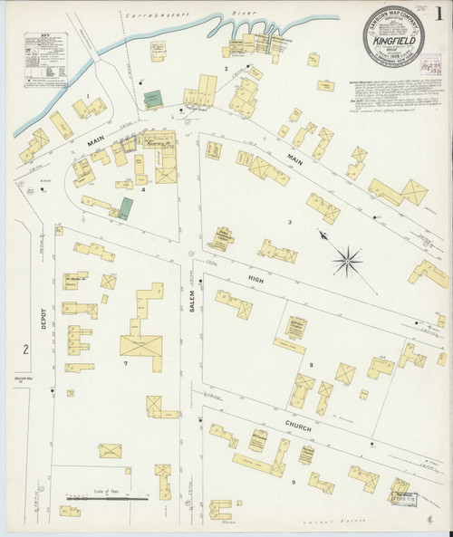 Kingfield, Maine 1908 - Old Map Maine Fire Insurance Index - OLD MAPS