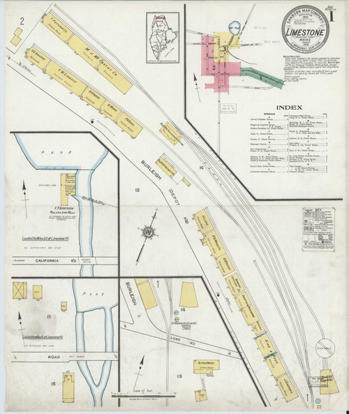 Limestone, Maine 1919 - Old Map Maine Fire Insurance Index - OLD MAPS