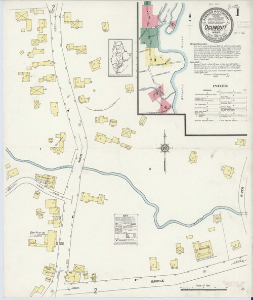 Ogunquit, Maine 1913 - Old Map Maine Fire Insurance Index - OLD MAPS
