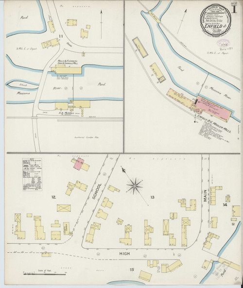 Enfield, New Hampshire 1893 - Old Map New Hampshire Fire Insurance ...
