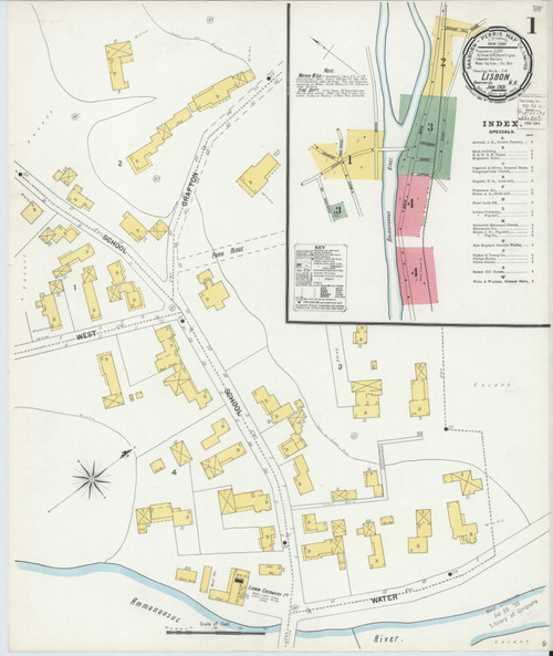 Lisbon, New Hampshire 1901 - Old Map New Hampshire Fire Insurance Index ...