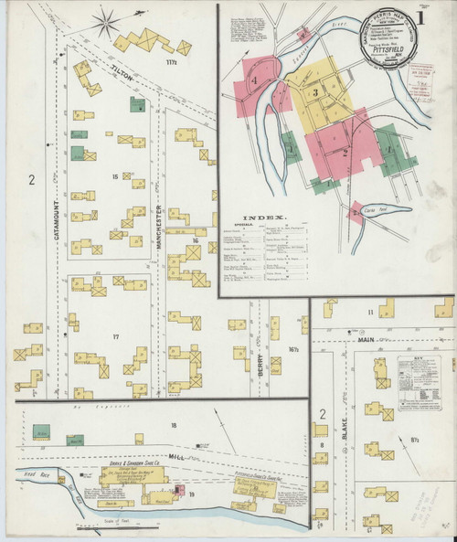 Pittsfield, New Hampshire 1899 - Old Map New Hampshire Fire Insurance ...
