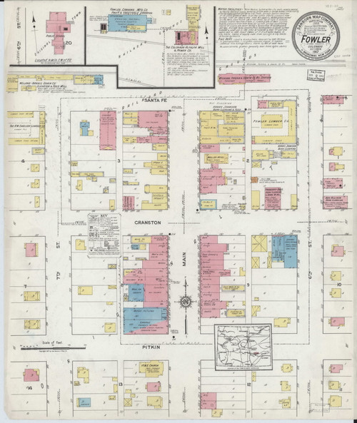 Fowler, Colorado 1917 - Old Map Colorado Fire Insurance Index - OLD MAPS
