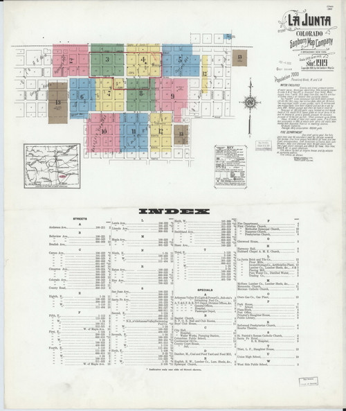 La Junta, Colorado 1919 - Old Map Colorado Fire Insurance Index - OLD MAPS