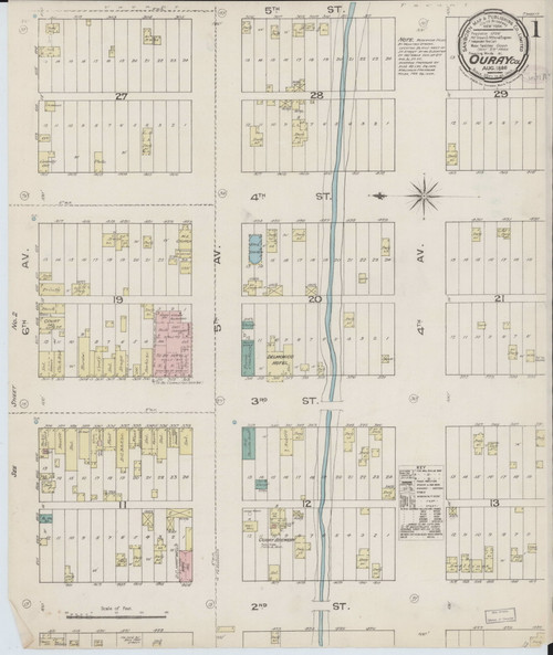 Ouray, Colorado 1886 - Old Map Colorado Fire Insurance Index - OLD MAPS