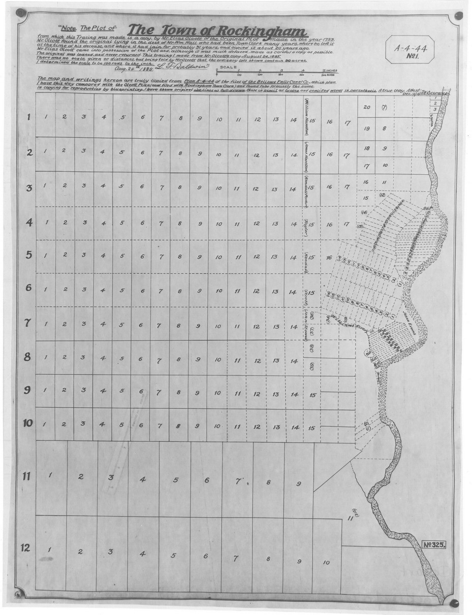 Rockingham 1 Lotting Vermont Town Dewart - OLD MAPS