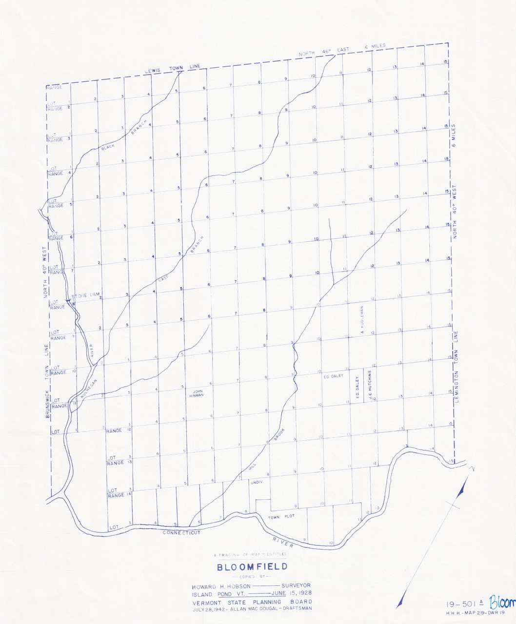Bloomfield Lotting Vermont Town VT State Archives - OLD MAPS