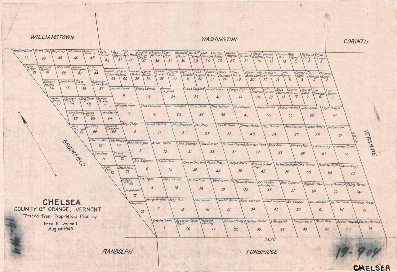 Chelsea Lotting Vermont Town VT State Archives - OLD MAPS
