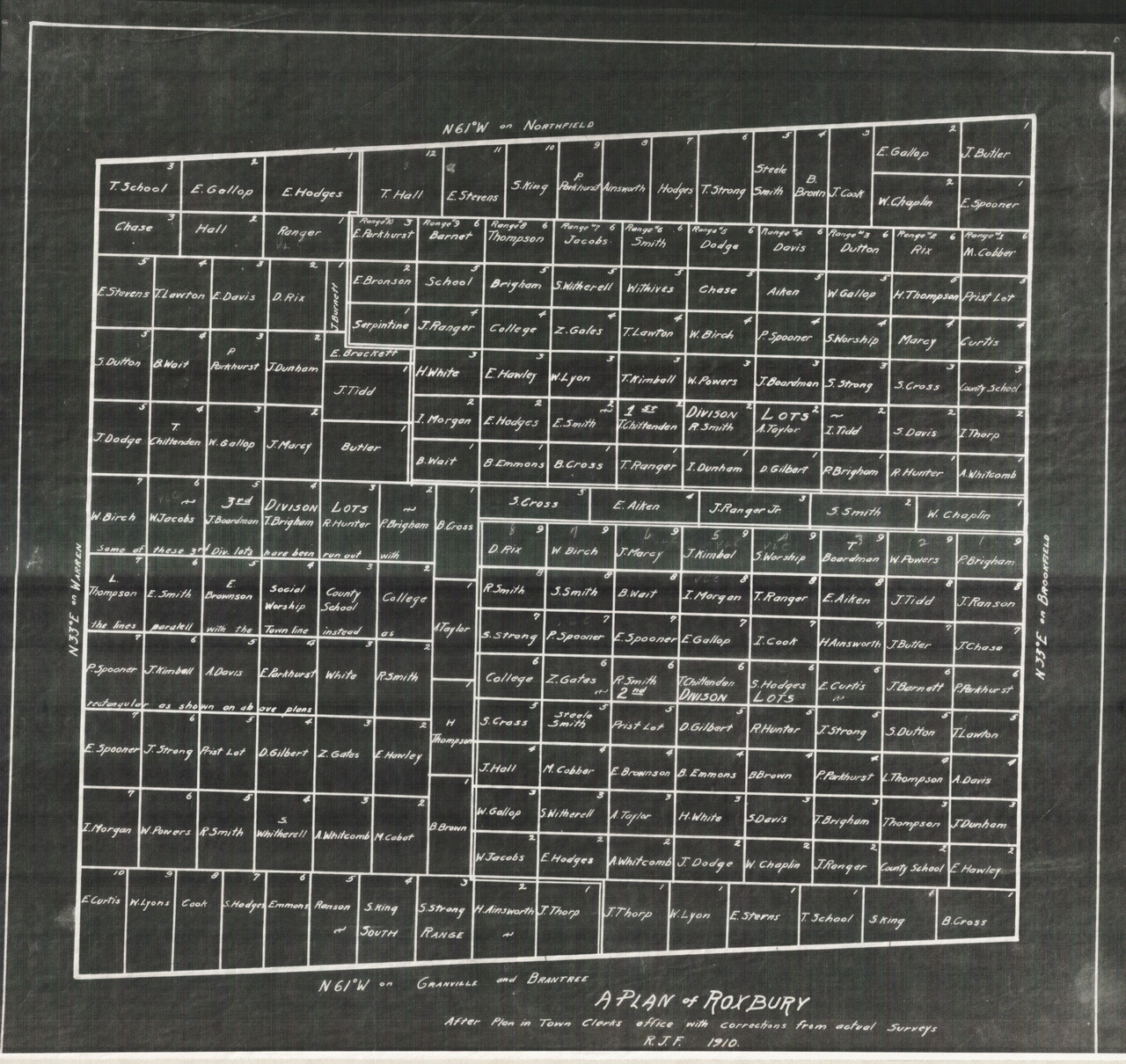 Roxbury Lotting Vermont Town VT State Archives - OLD MAPS