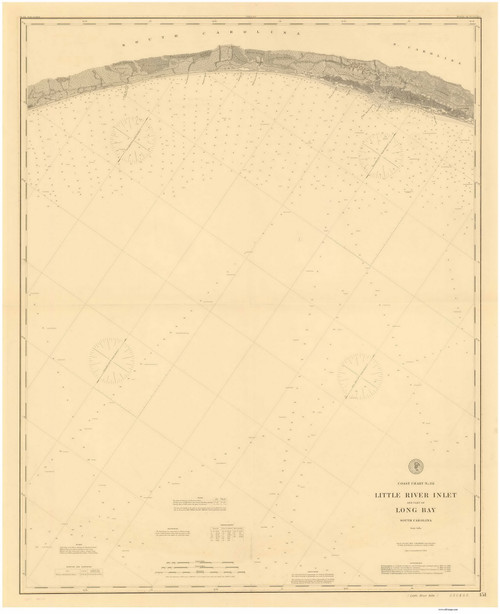 Little River Inlet 1888 80000 AT Chart 151 - OLD MAPS