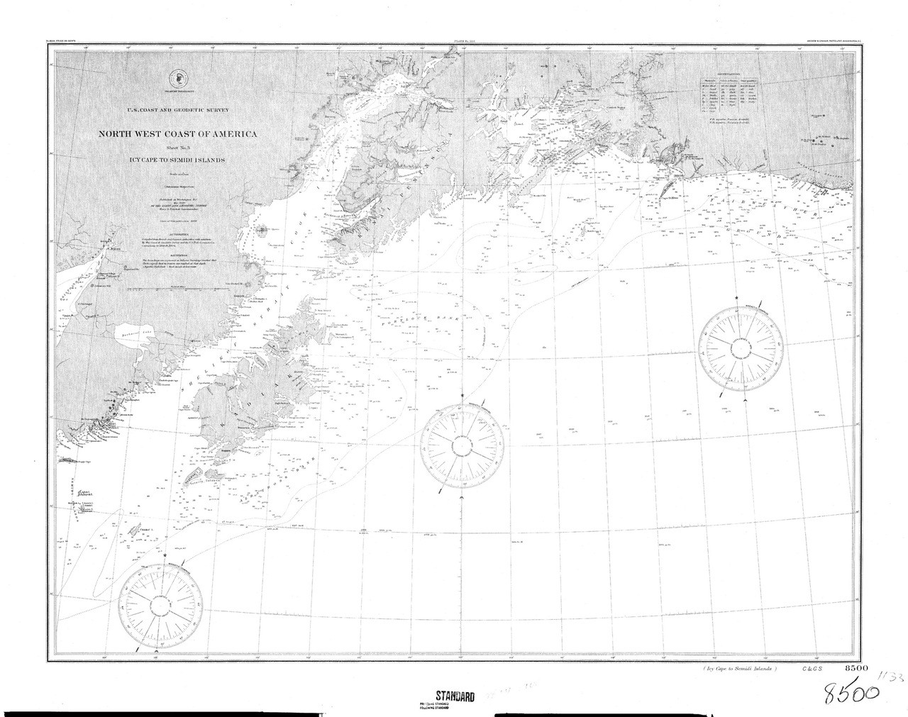 Icy Cape to Semidi Islands 4 1900 Nautical Chart 1,200,000 Scale Alaska ...