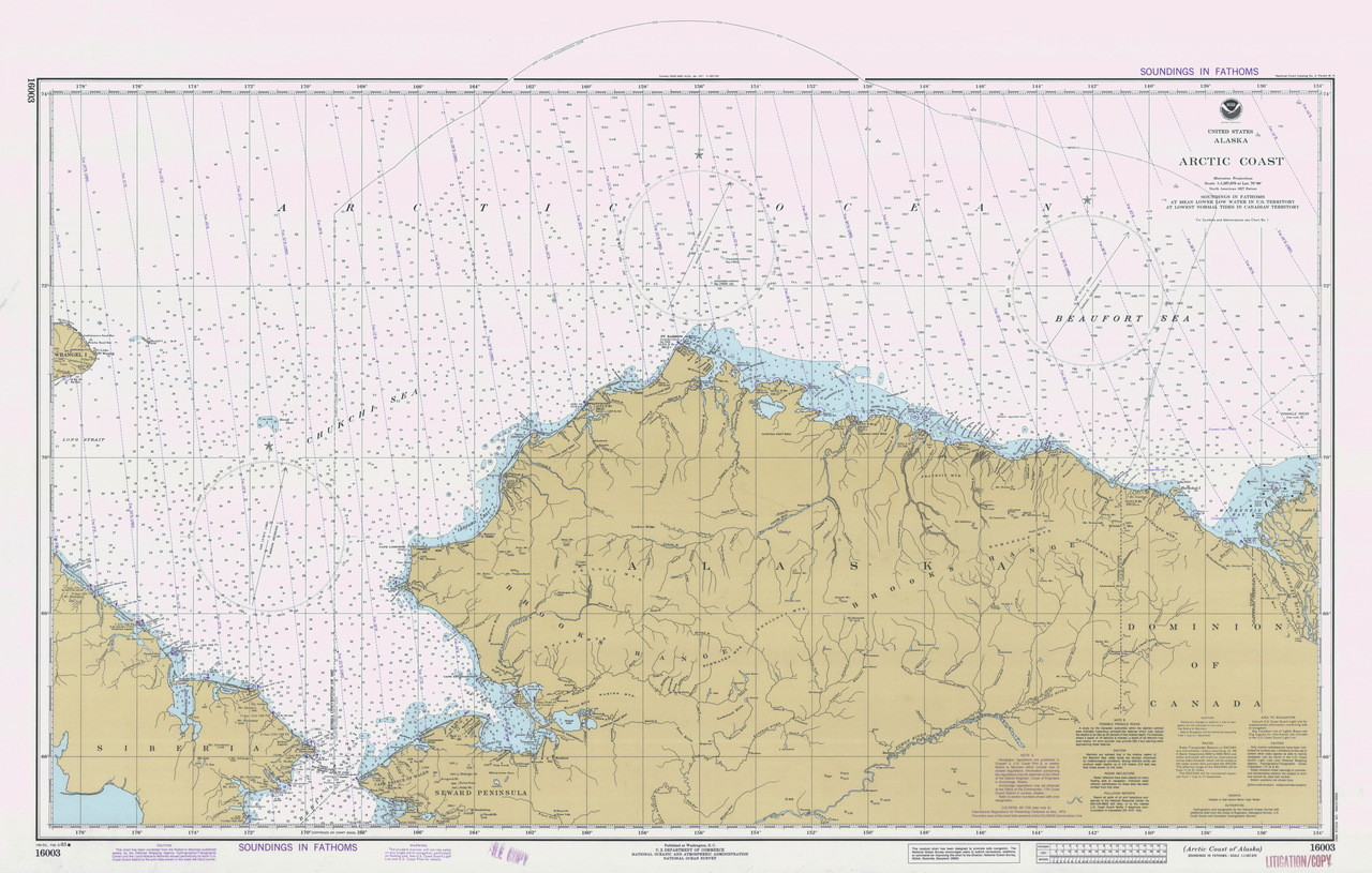 Arctic Coast 1983 Nautical Chart 1,587,870 Scale Alaska Chart 9400 ...