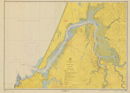 Coos Bay 1953 - Old Map Nautical Chart PC Harbors 5984 - Oregon - OLD MAPS