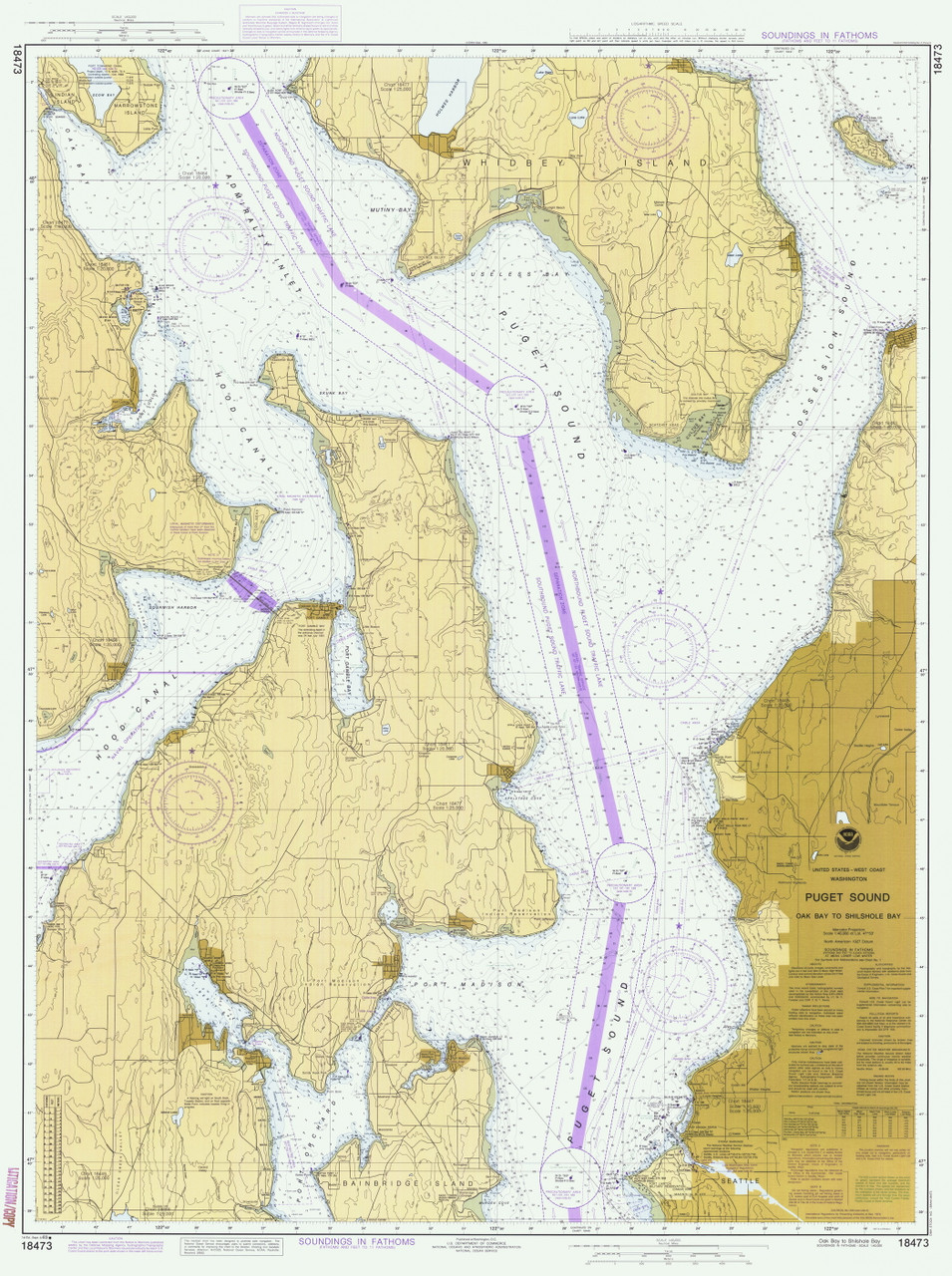 Oak Bay to Shilshole Bay 1989 - Old Map Nautical Chart PC Harbors 18473 ...