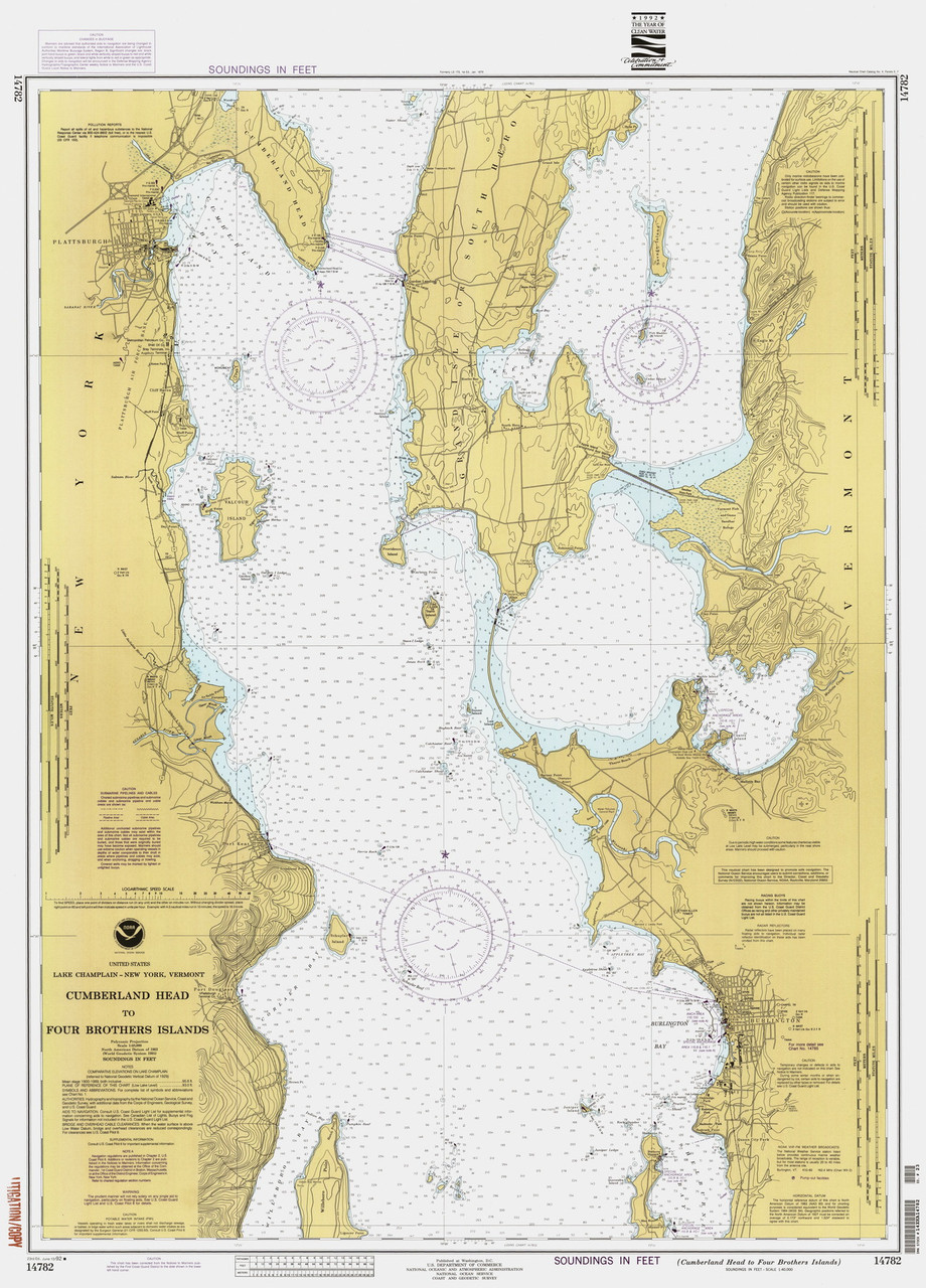 Lake Champlain, Sheet 2 - 1992 Nautical Chart - OLD MAPS